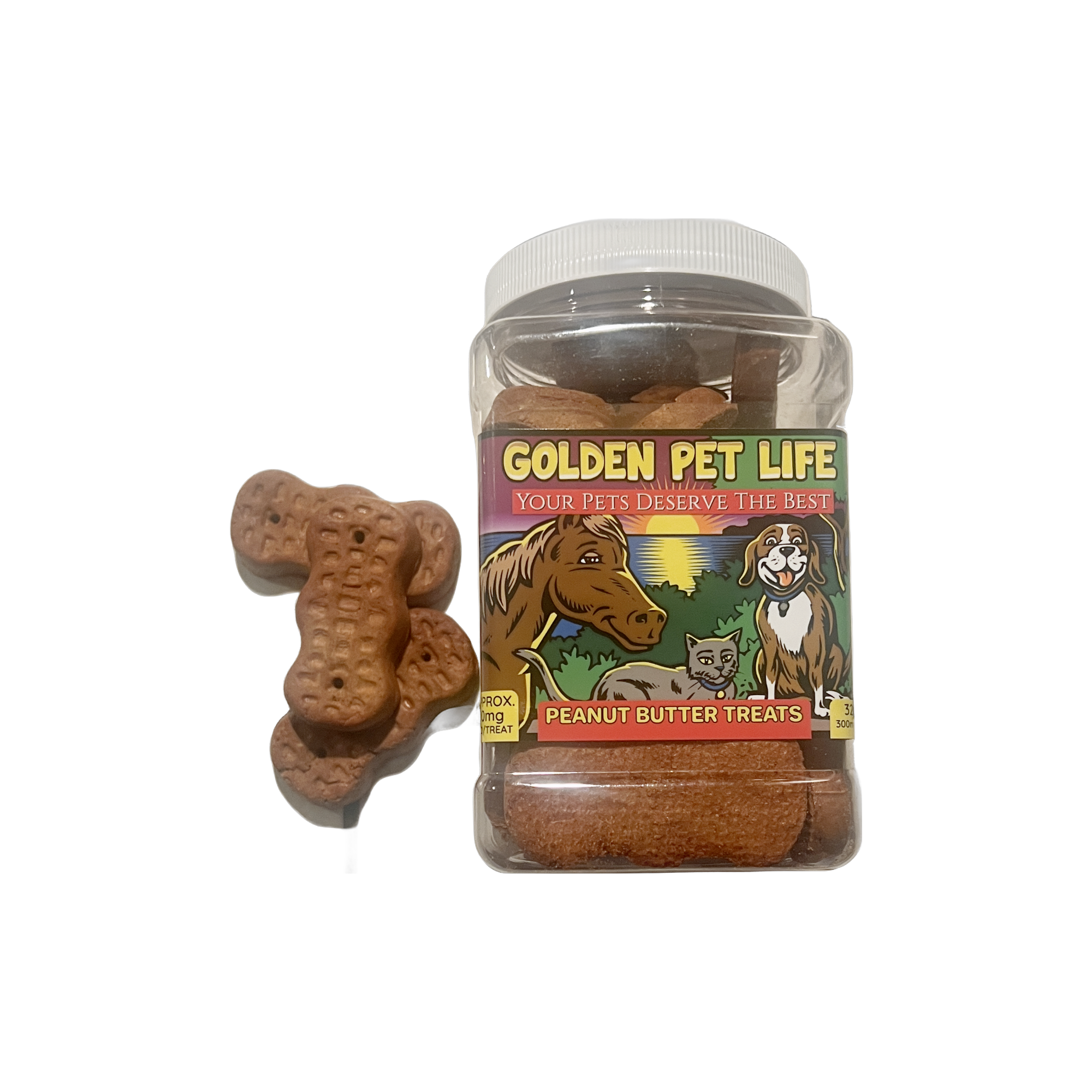 CBD Peanut Butter Pet Treats – 10 mg High Dose Chews | Golden Pet Life